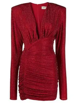Alexandre Vauthier Crystal Embellished Mini Dress - Red