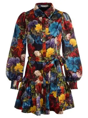 ALICEOLIVIA Alice + Olivia Lily Mini Shirt Dress - Flourish Sm