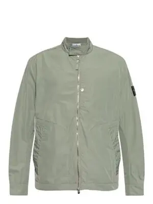 Stone Island Logo Patch Zip-up Jacket - Sage