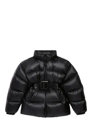 Balenciaga Hourglass Belted Short Puffer Jacket - Black