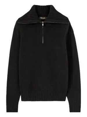 Loro Piana Loro Piana Parksville Half-Zipped Knitted Jumper Black