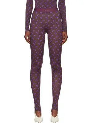 MARINE SERRE Moon-print Jersey Leggings Red
