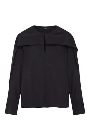 JOSEPH Balard Layered Silk Crepe De Chine Blouse - Black