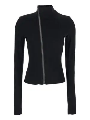Rick Owens Long Sleeve Asymmetrical Zip Jacket - Black