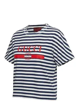 GUCCI Gucci Striped Logo T-Shirt