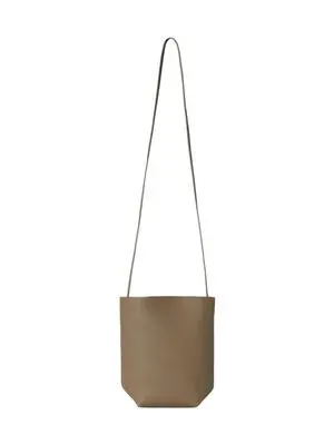 THE ROW Leather Crossbody Bag - Smoky Taupe