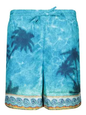 Casablanca Poolside Emblem Shorts - Blue