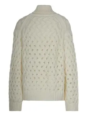 P.a.r.o.s.h Cable Knit Turtleneck Jumper - Nude