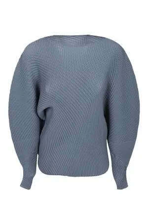 ISSEY MIYAKE Issey Miyake Oversized Pleated Long-Sleeve Top
