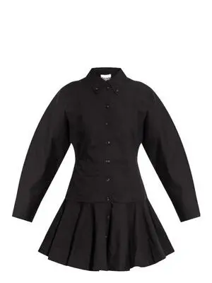 GANNI Shirt Dress With Button Fastening - Black