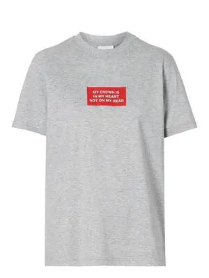 Burberry Montage Printed T-shirt - Gray
