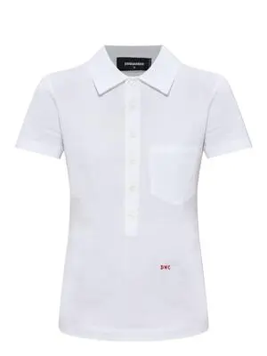 Dsquared2 Short Sleeve Pocket Detail Polo Shirt - White