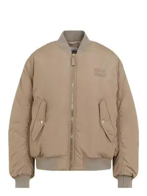 Miu Miu Logo Patch Bomber Jacket - Nude