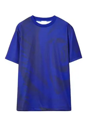 Burberry Rose-print Stretch-jersey T-shirt - Blue