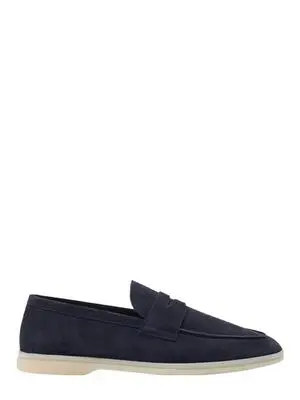 SCAROSSO Luciano Almond Toe Loafers - Blue