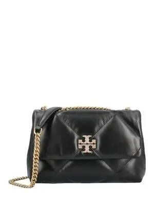 Tory Burch Logo Embellished Diamond Quilted Crossbody Bag - Black