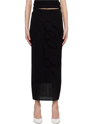 JEAN PAUL GAULTIER Mesh Tattoo Midi Skirt - Black