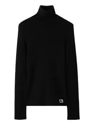Burberry Equestrian Knight Roll-neck Knitted Jumper - Black
