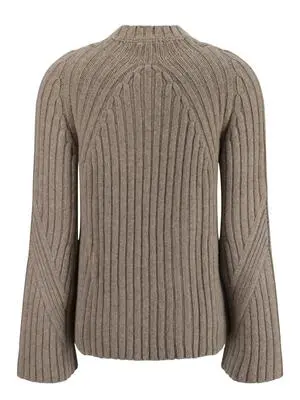 Khaite Crewneck Knitted Jumper With Long Sleeves - Gray