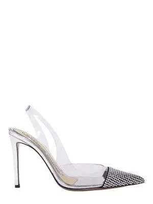 Alexandre Vauthier Crystal-embellished Slingback Pumps - White