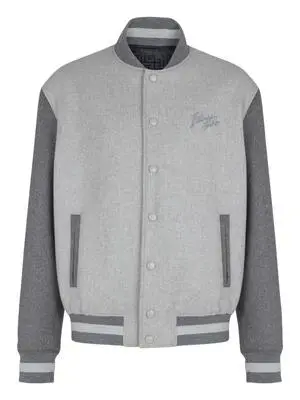 Balmain Logo Embroidered Varsity Jacket - Grey
