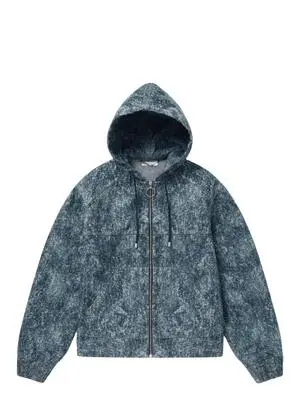 1989 STUDIO Acid-wash Denim Hooded Zip-up Coat - Light Blue
