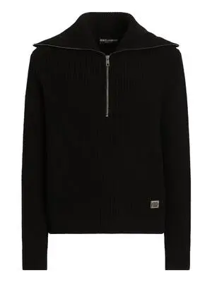 Dolce & Gabbana Half-zip Ribbed Cardigan - Black