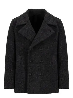 Harris Wharf London Double-breasted Wool Peacoat - Anthracite