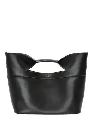 Alexander McQueen Small Top Handle Bag With Logo Detail - Black