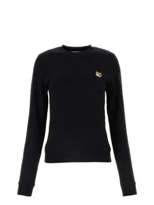 Maison Kitsuné Crewneck Sweatshirt With Fox Head Patch - Black