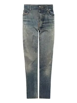 DIESEL® Logo Patch Straight Leg Jeans - Gray