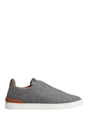 Zegna Triple Stitch Wool Sneakers - Gray