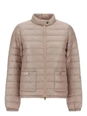 Herno Quilted Down Jacket With Stand Collar And Zipper Closure - Nude
