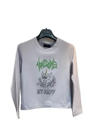 We11Done Graphic Print Crewneck Sweater - Lilac