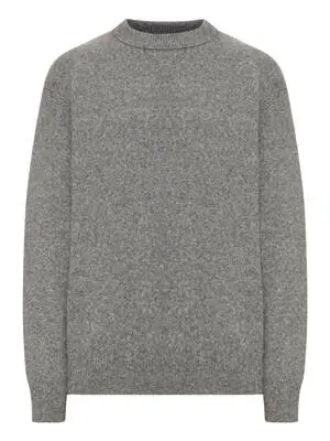 ROBERTO COLLINA Ribbed Crew Neck Sweater - Gray
