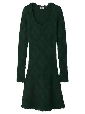 BURBERRY Burberry Long Sleeve Diamond Knit Dress