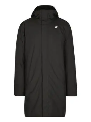 K-WAY Long-sleeved Hooded Coat - Black
