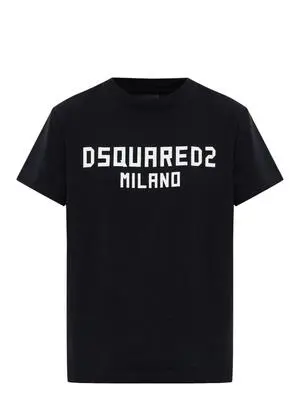 Dsquared2 Logo Printed Crewneck T-shirt - Black
