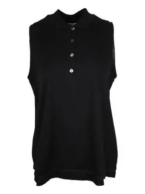 Moncler Sleeveless Button Blouse - Black