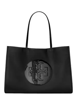 Tory Burch Large Ella Patent Logo-embossed Tote Bag - Black