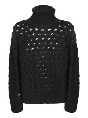 P.a.r.o.s.h High Neck Long Sleeve Sweater - Black