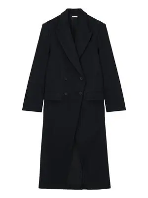 Alexander McQueen Double-breasted Wool Felt Coat With T-bar Chain Detail - Black