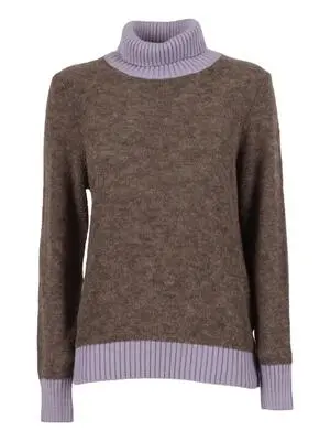 K-WAY High-collar Knit Jumper - Brown