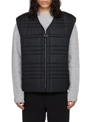 WOOYOUNGMI Quilted Zipper Vest - Black