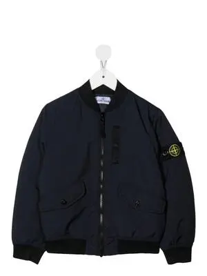 Stone Island Logo-patch Bomber Jacket - Blue