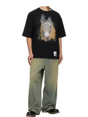 Mihara Yasuhiro Drawstring Wide Jeans - Blue