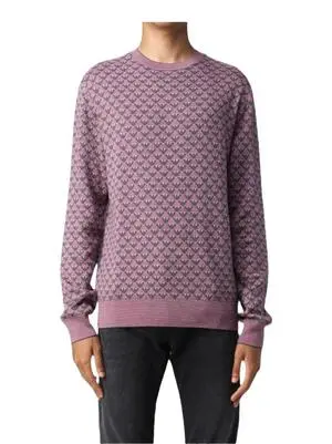 Emporio Armani Geometric Print Wool Sweater - Gray
