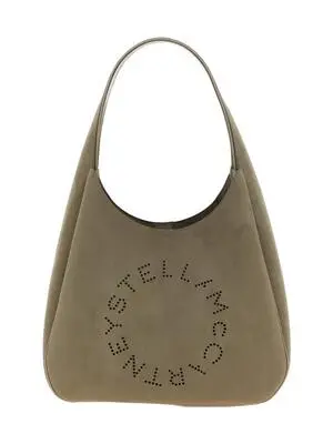 Stella McCartney Logo Perforated Shoulder Bag - Gray