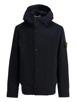 Stone Island Long-sleeved Hooded Jacket - Blue