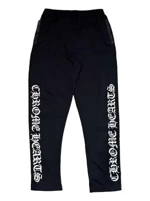 Chrome Hearts Elastic Waist Casual Pants With Button Detailing - Black